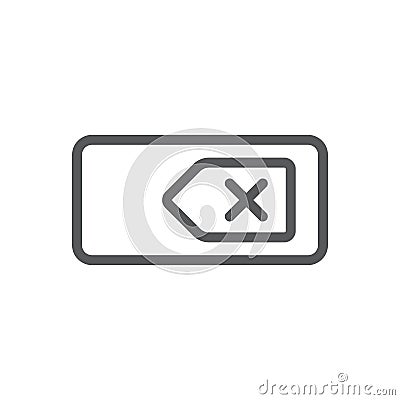 Backspace Key Vector Icon Symbol Keyboard Isolated On White Background ...