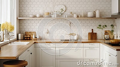 Backsplash White Kitchen Tile Stock Illustration | CartoonDealer.com ...