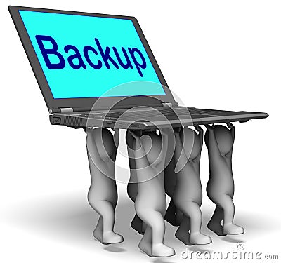 Backup Character Laptop Shows Archive Back Up Royalty-Free Stock ...