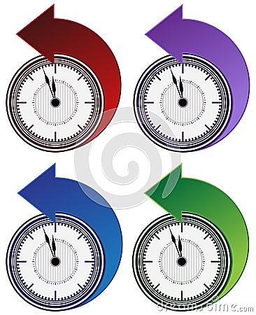 Backwards Clock Arrow Set Cartoon Vector | CartoonDealer.com #15520407