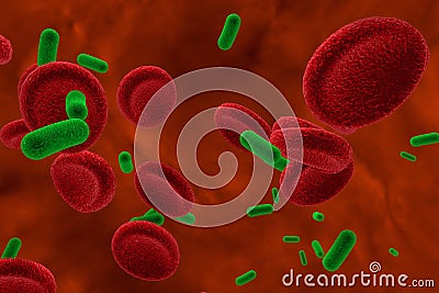 Bacteria In Blood, Bacteriemia Stock Illustration - Image: 78030464