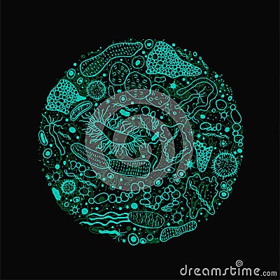 Bacteria Hand-drawn Image Vector Illustration | CartoonDealer.com ...