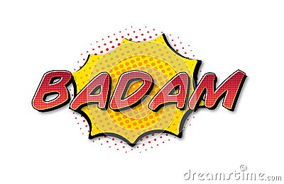 BADAM Comic Speech 3d Text Style Effect Mockup On White Background ...