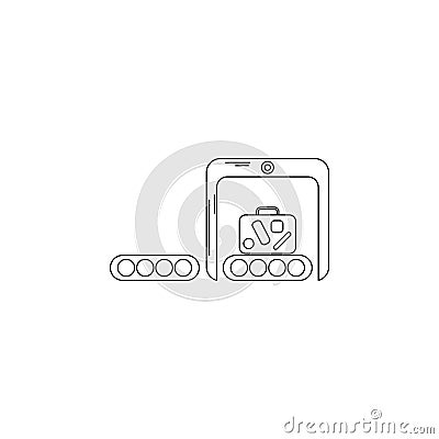 Baggage Inspection Illustration. Element Of Airport For Mobile Concept ...