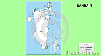 Bahrain Map. State And District Map Of Bahrain. Administrative Map Of ...