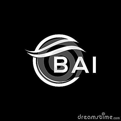 BAI Letter Logo Design On Black Background. BAI Creative Circle Letter ...