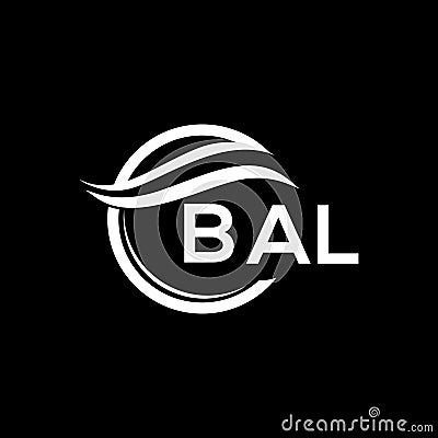 BAL Letter Logo Design On Black Background. BAL Creative Circle Letter ...