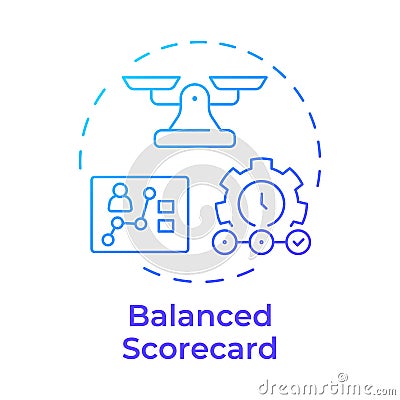 Balanced Scorecard Blue Gradient Concept Icon Cartoon Vector ...