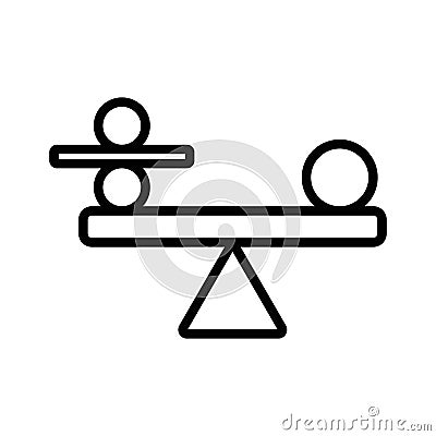 Balancing Linear Logo Mark In Black And White Vector Illustration ...
