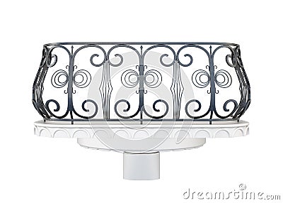 Balcony With A Decorative Railing Isolated On White Background Stock ...