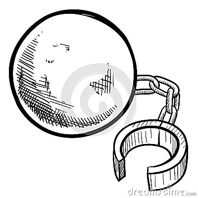Ball And Chain Drawing Royalty Free Stock Photography - Image: 22499887