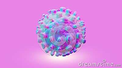 Ball, Microbe, Molecule, Cell 3D Illustration. Pink, Bright Poster ...