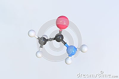 Acetamide Molecule, Isolated Molecular Model. 3D Rendering Stock Photo ...