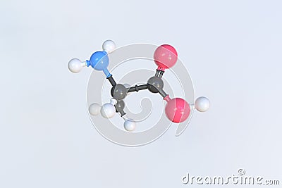 Alanine Molecule, Isolated Molecular Model. 3D Rendering Stock Photo ...