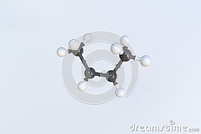 Cis-2-butene Molecule Made With Balls, Scientific Molecular Model. 3D ...