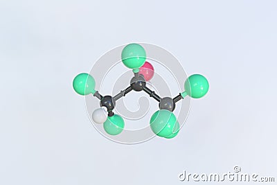 Hexafluoro-2-propanol Molecule, Isolated Molecular Model. 3D Rendering ...