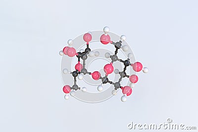 Maltose Molecule Made With Balls, Isolated Molecular Model. 3D ...