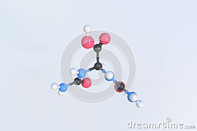 Molecule Of Allantoic Acid, Isolated Molecular Model. 3D Rendering ...