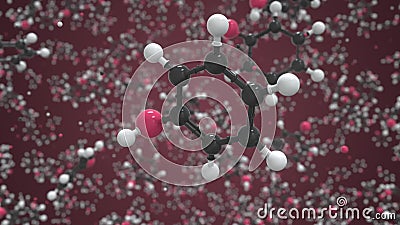 Molecule of Phenol, Isolated Molecular Model. Looping 3D Animation or ...
