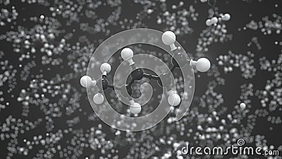Molecule of Piperylene, Isolated Molecular Model. Looping 3D Animation ...