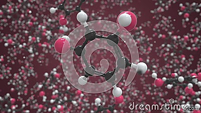 Molecule of Resorcinol, Isolated Molecular Model. Looping 3D Animation ...