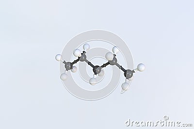 Pentane Molecule, Isolated Molecular Model. 3D Rendering Royalty-Free ...