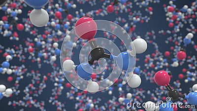 Urea Molecule. Isolated Molecular Model. Looping 3D Animation or Motion ...