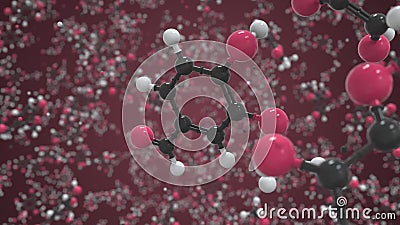 Vanillin Molecule, Scientific Molecular Model, Looping 3d Animation ...