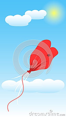Balloon Love Deflate. Art Illustration Vector Stock Vector - Image ...