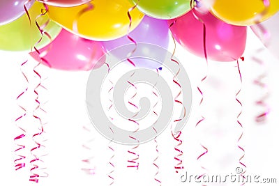 Balloons With Streamers For Birthday Party Celebration Stock Image ...