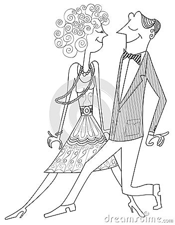 Ballroom Dancing Couple Cartoon Vector | CartoonDealer.com #15531997