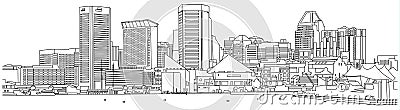 Baltimore-skyline-sketch Stock Photo - Image: 31854730