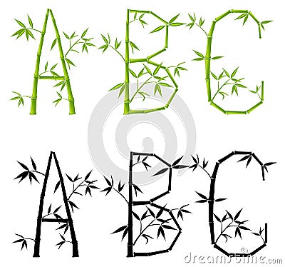 Bamboo Letters, Set, (mesh) Stock Photos - Image: 17776173