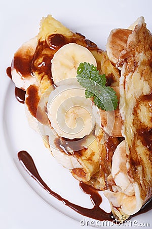 Banana Crepes With Chocolate View Top. Royalty-Free Stock Image ...