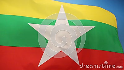 Bandera De Myanmar (Birmania) Metrajes - Vídeo de recorrido, nuevo ...