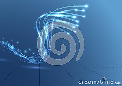 Bandwidth Cable Blue Perspective Background Vector Illustration ...