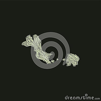 Bangka Belitung Island Map Creative Artwork Design Vector Illustration ...