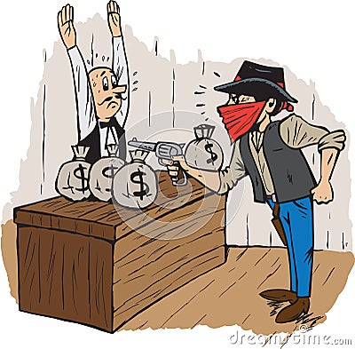 Bank Robbery Cartoon Vector | CartoonDealer.com #36267305