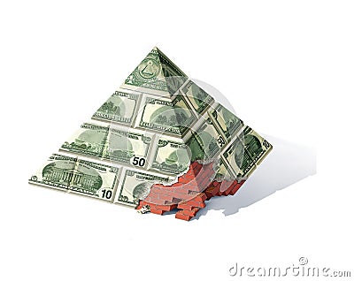 Banking Pyramids. A Crisis. A Pyramid Of Red Brick With A Native ...