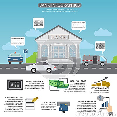 Banking Template Cartoon Vector | CartoonDealer.com #59867307