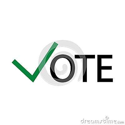 Banner With Vote Word Icon On White Background. Vote Illustraton With ...