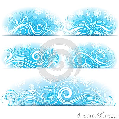 Banners Of Stylized Frosty Ornament Vector Illustration | CartoonDealer ...