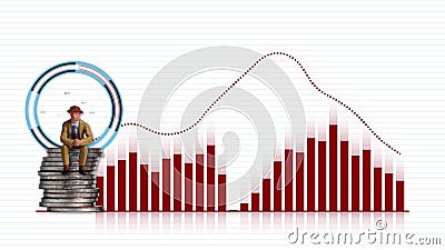 Bar Graph and Line Graph Where the Rise and Fall Repeat. Stock Video ...