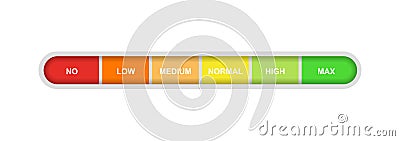 Indicator Scale. Bar of Meter with Progress Level from Red To Green ...