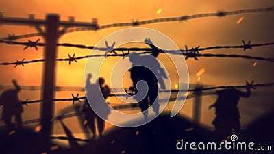 Barbwire Zombies at Sunset 4K Loop Stock Footage - Video of creepy ...