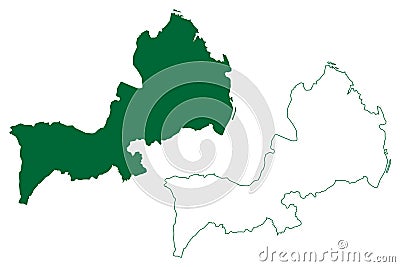 Bargarh District Odisha State, Republic Of India Map Vector ...