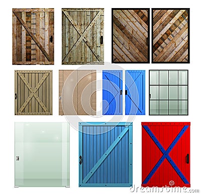 Barn Door Texture Set Design Samples. Templates Royalty-Free Cartoon ...