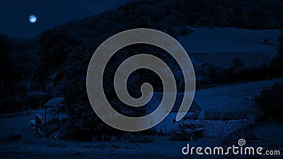 Barn in Rural Area at Night Stock Video - Video of rural, building ...