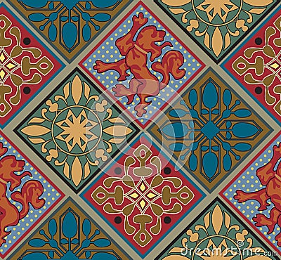 Baroque Royal Tile Pattern Cartoon Vector | CartoonDealer.com #46717927
