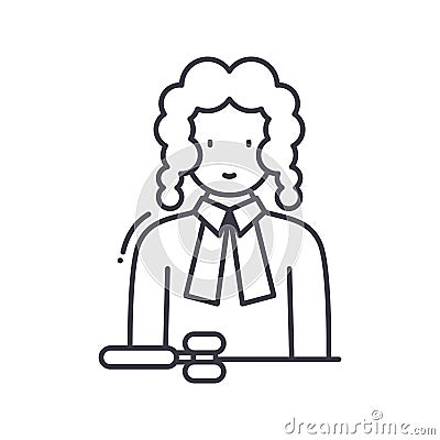 Barrister Icon, Linear Isolated Illustration, Thin Line Vector, Web ...